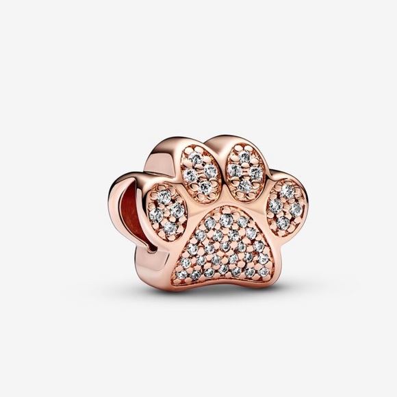 Pandora | Jewelry | Nwt Pandora Sparkling Paw Print Charm In Rose Gold ...